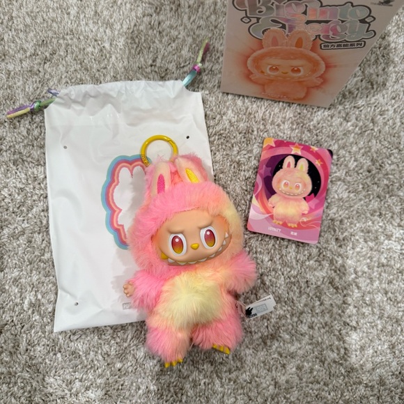 POP MART | Other | Pop Mart Labubu Pink And Yellow Loyalty Big Into ...